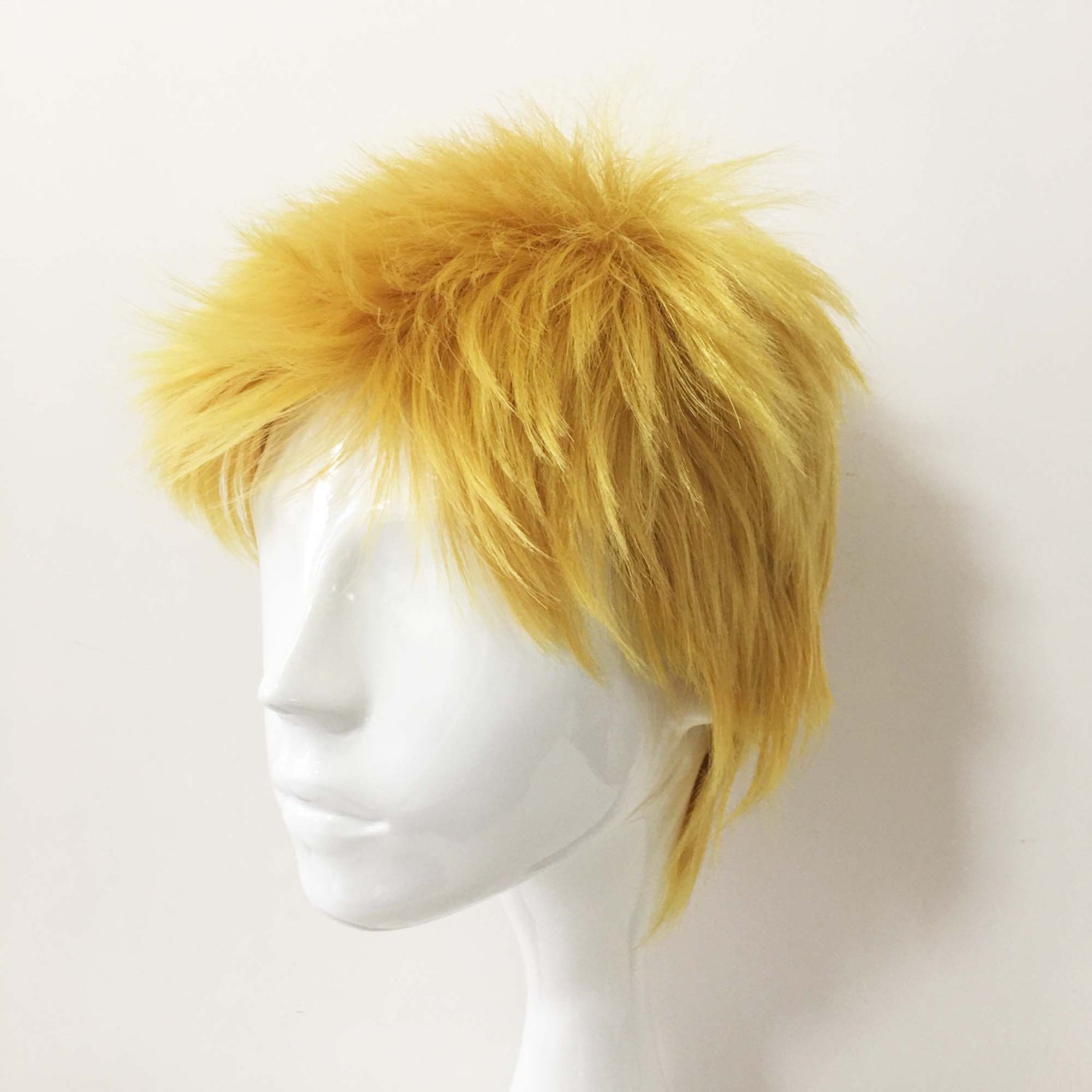 Men Yellow Short Straight Pixie Fringe Bangs Cosplay Wig ...