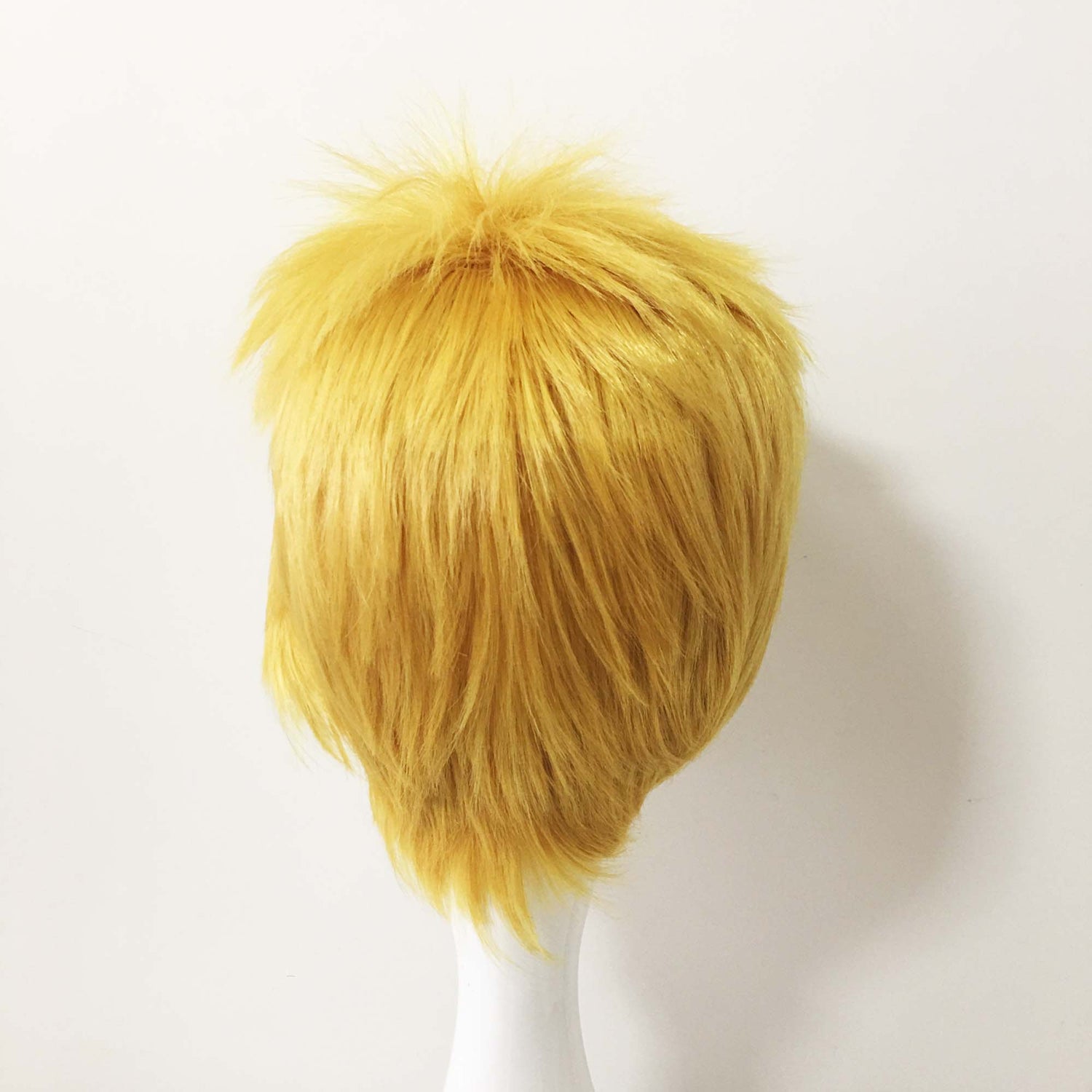 Men Yellow Short Straight Pixie Fringe Bangs Cosplay Wig ...